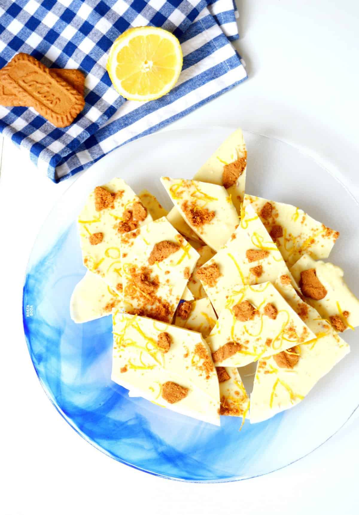 White Chocolate Bark with Lemon and Speculoos - Del's cooking twist