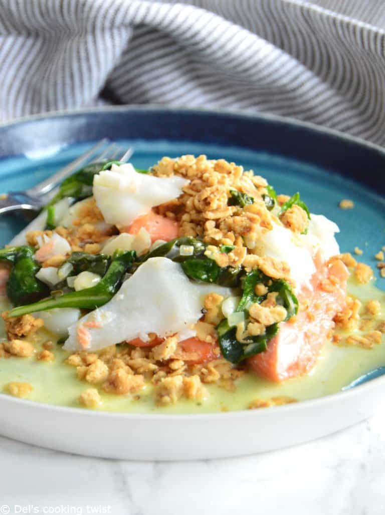 Fish Duo Crumble with a White Wine Shallot Sauce - Del's cooking twist