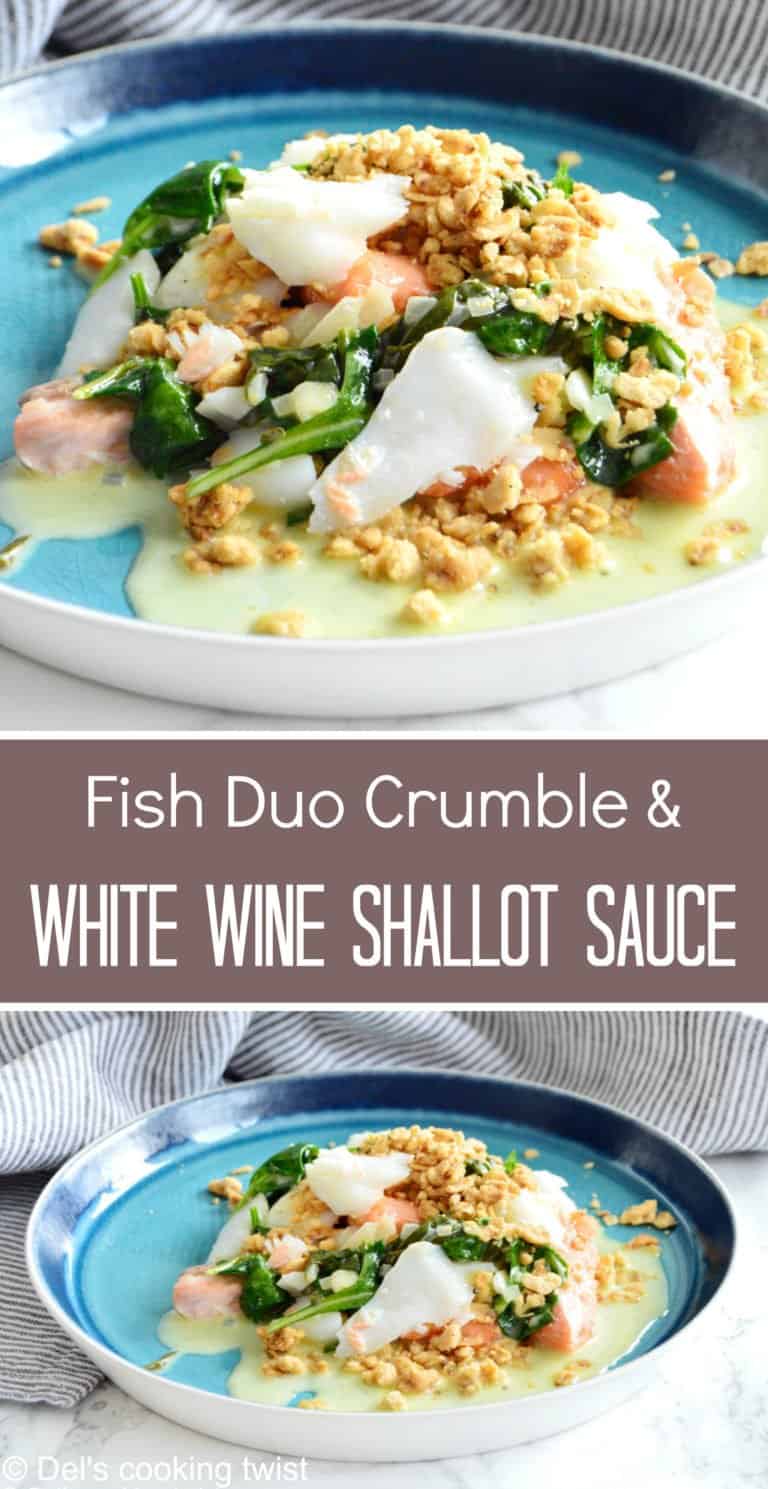 Fish Duo Crumble with a White Wine Shallot Sauce - Del's cooking twist