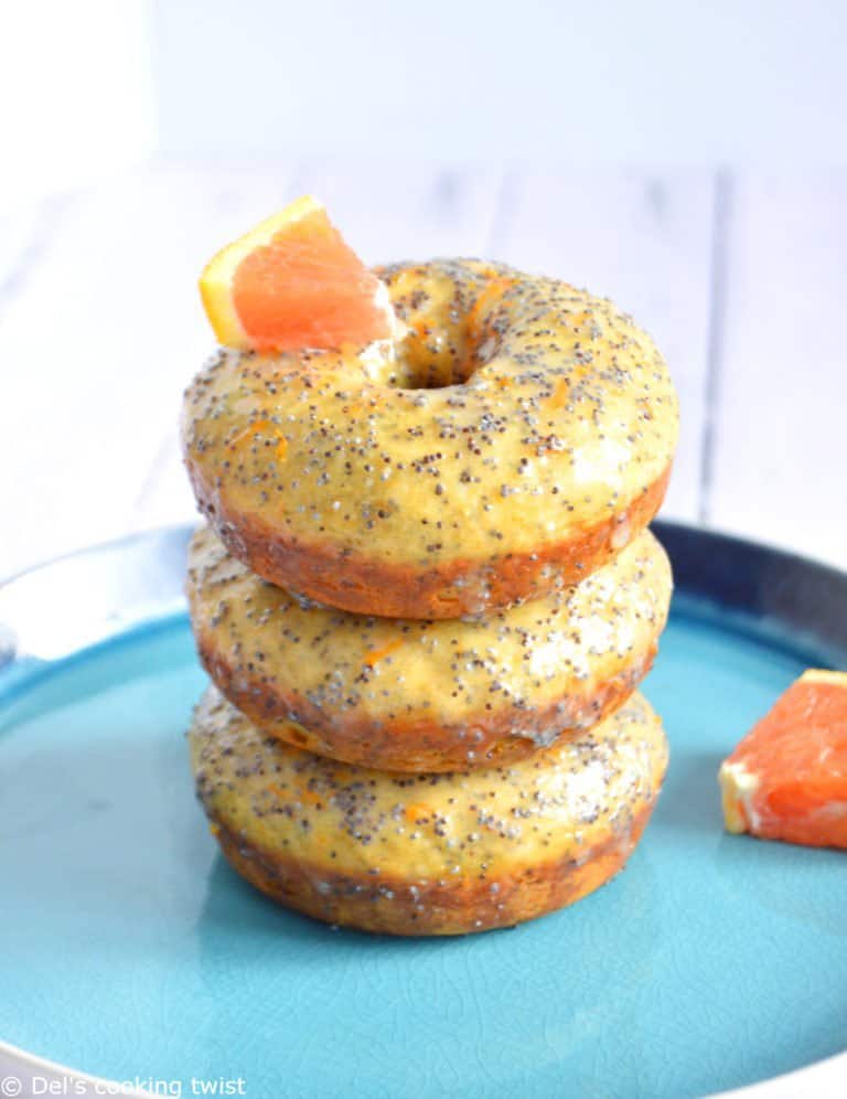 Glazed Orange Poppy Seed Donuts - Del's cooking twist