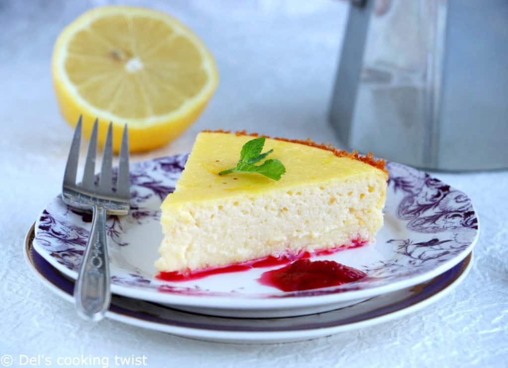 Fiadone-Style Cheesecake with a Cherry Coulis - Del's cooking twist