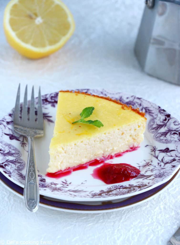 Fiadone-Style Cheesecake with a Cherry Coulis - Del's cooking twist