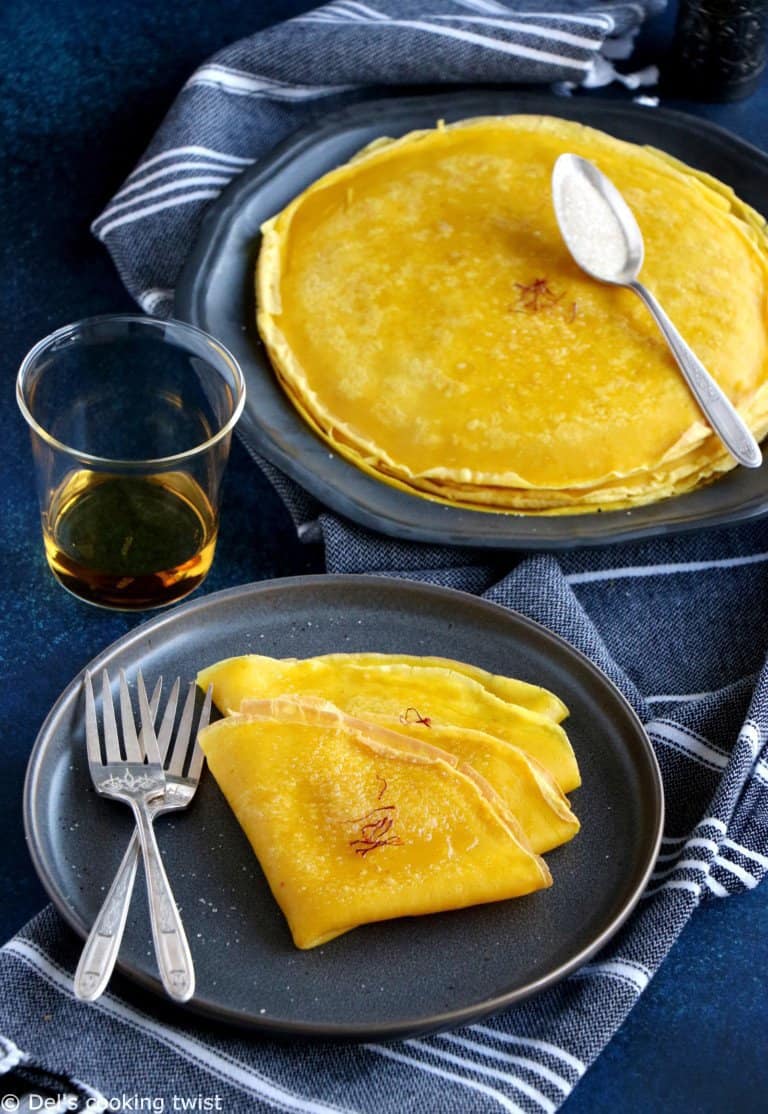 Crêpes au safran et au rhum - Del's cooking twist