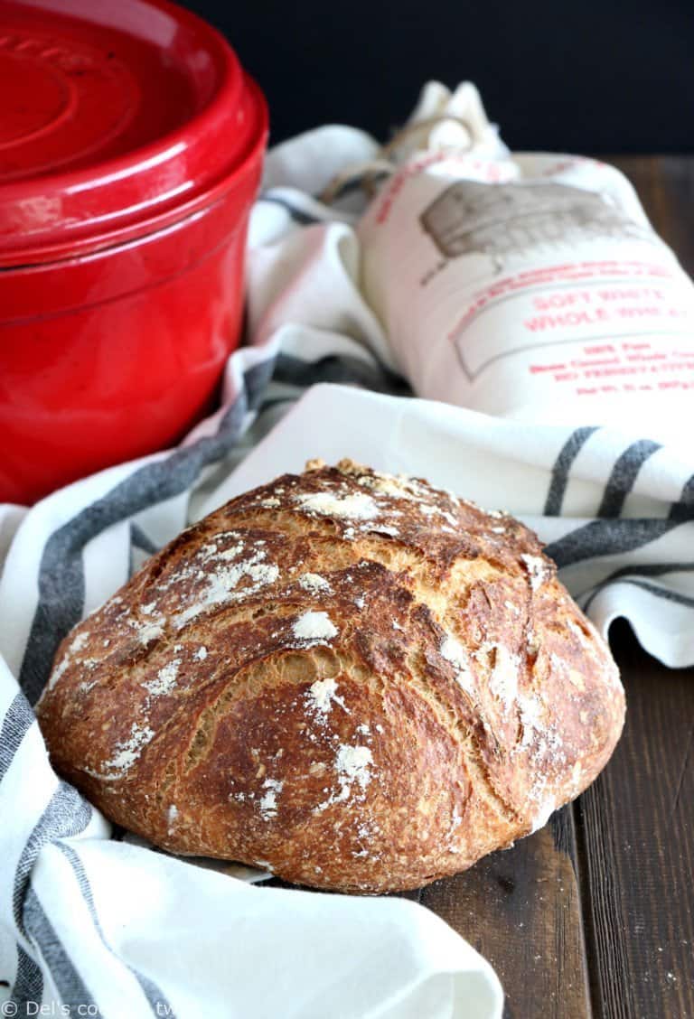 Whole Wheat No-Knead Bread - Del's cooking twist