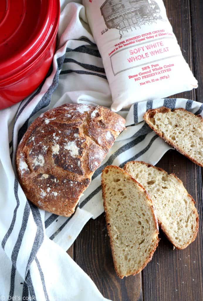 Whole Wheat No Knead Bread Del S Cooking Twist