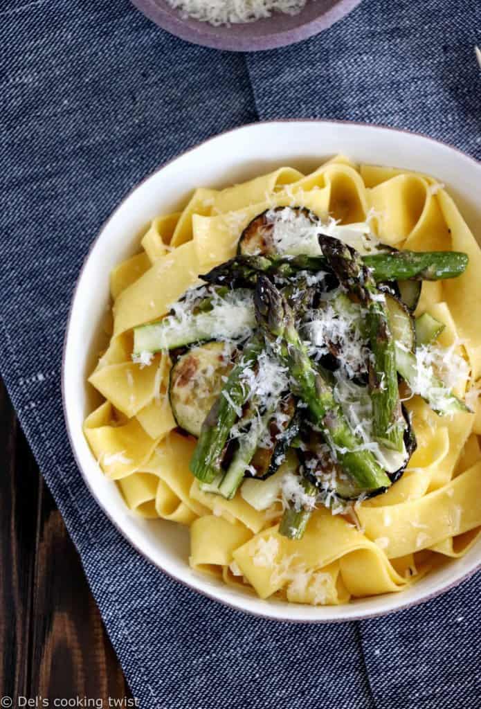 Fresh Pappardelle with Grilled Vegetables - Del's cooking twist