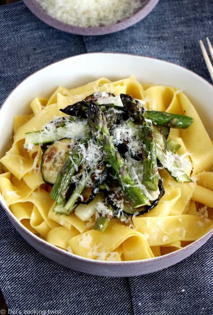 Fresh Pappardelle with Grilled Vegetables - Del's cooking twist