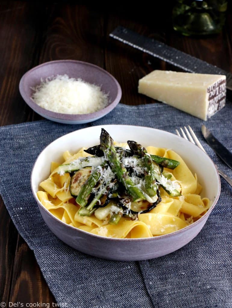 Fresh Pappardelle with Grilled Vegetables - Del's cooking twist