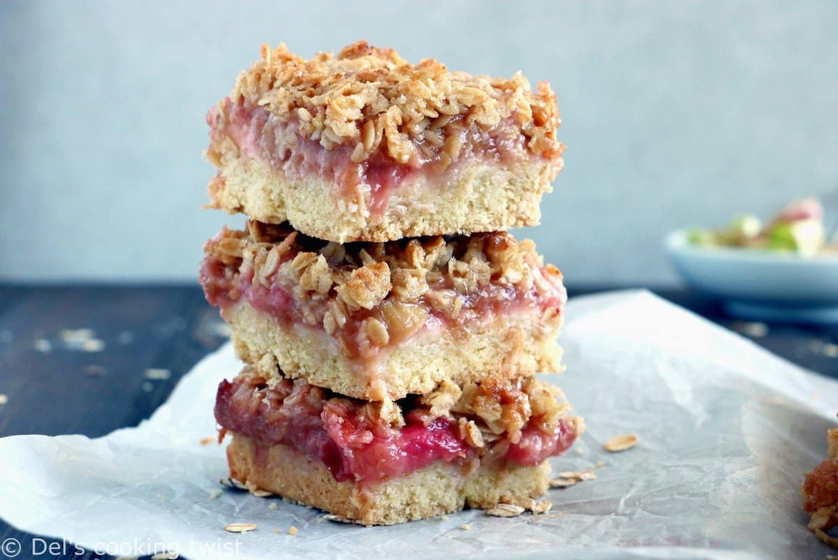 Rhubarb Crumble Bars | Del's cooking twist