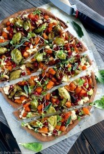 Butternut Squash and Brussels Sprout Whole Wheat Pizza - Del's cooking ...