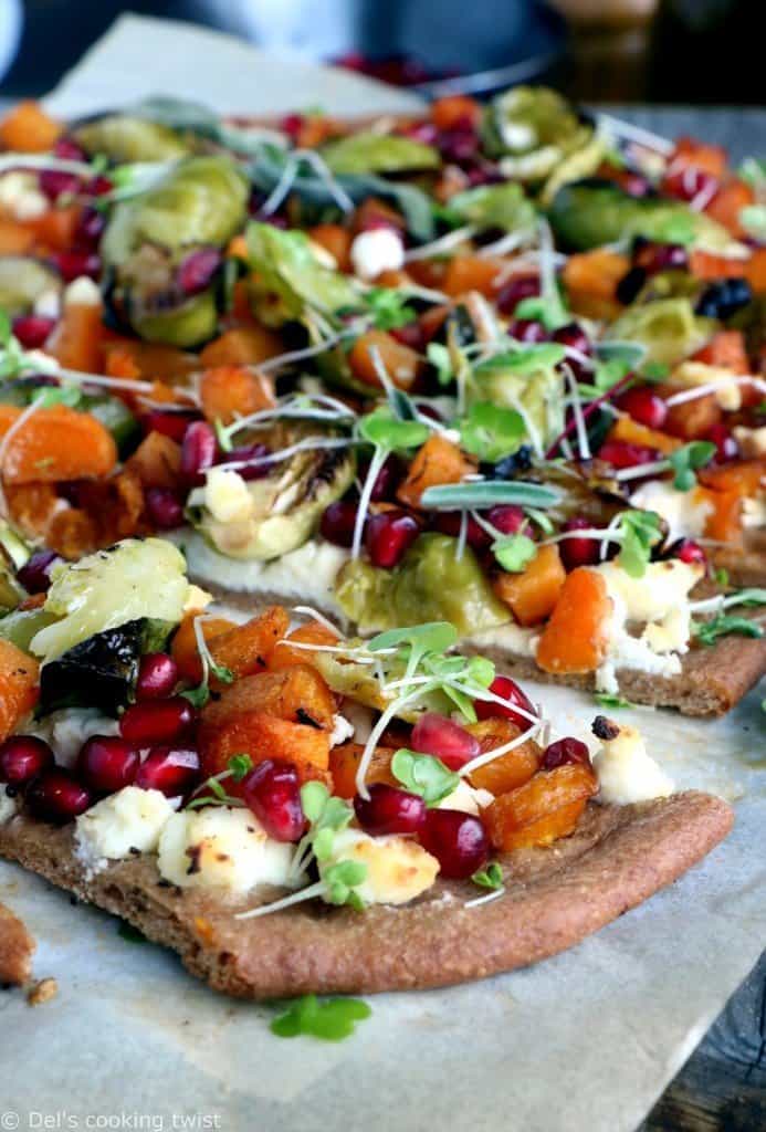 Butternut Squash and Brussels Sprout Whole Wheat Pizza - Del's cooking ...