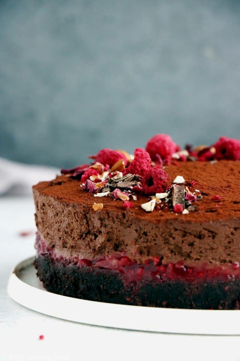 Chocolate Mousse Raspberry Cake - Del's cooking twist