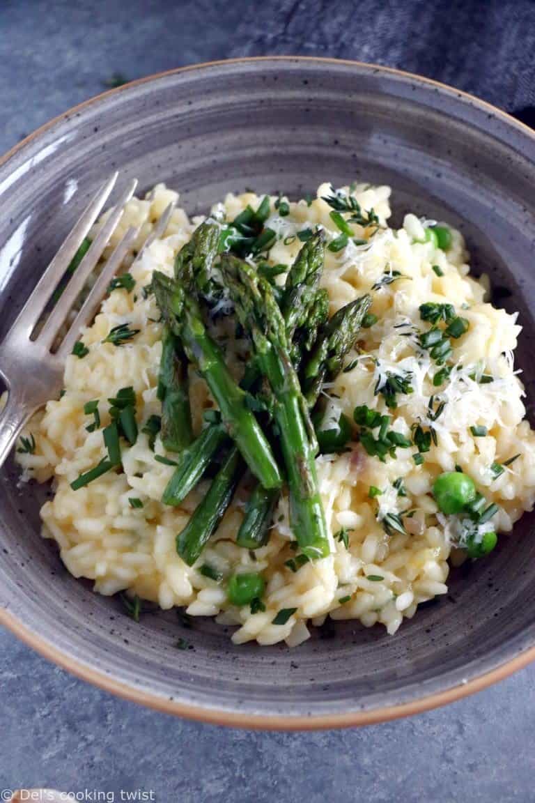 Lemon Asparagus Risotto - Del's cooking twist
