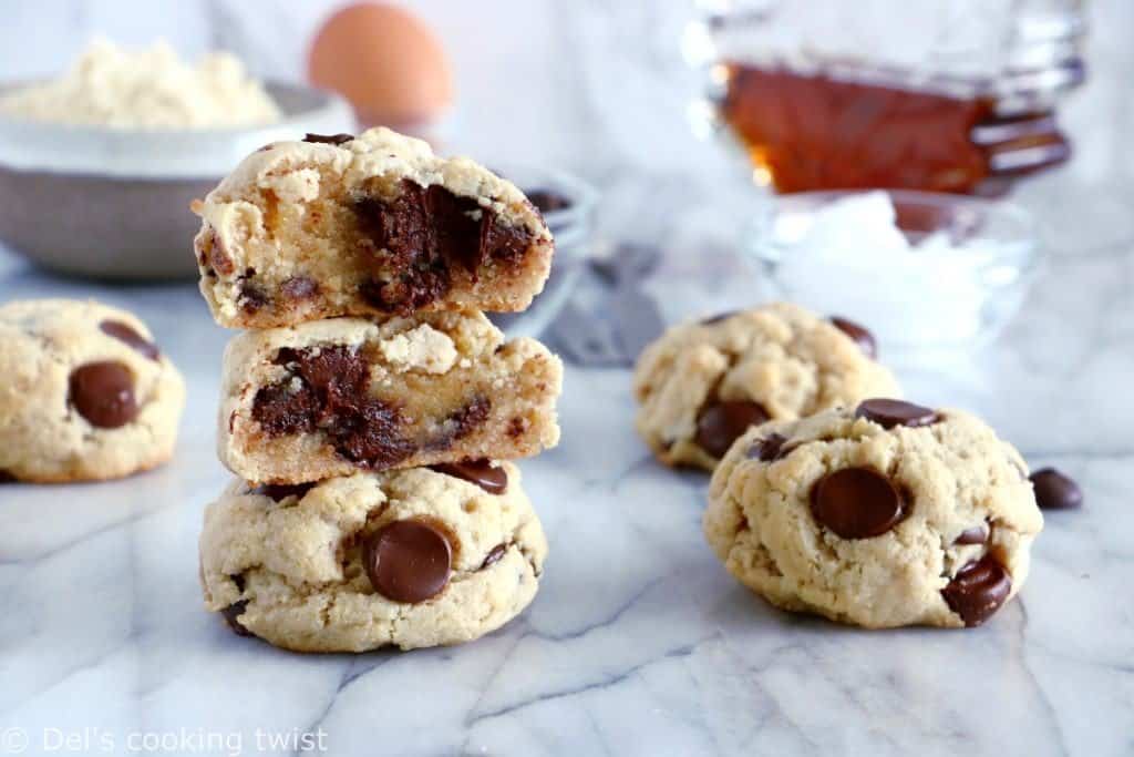 Skinny Coconut Oil Chocolate Chip Cookies - Del's cooking twist