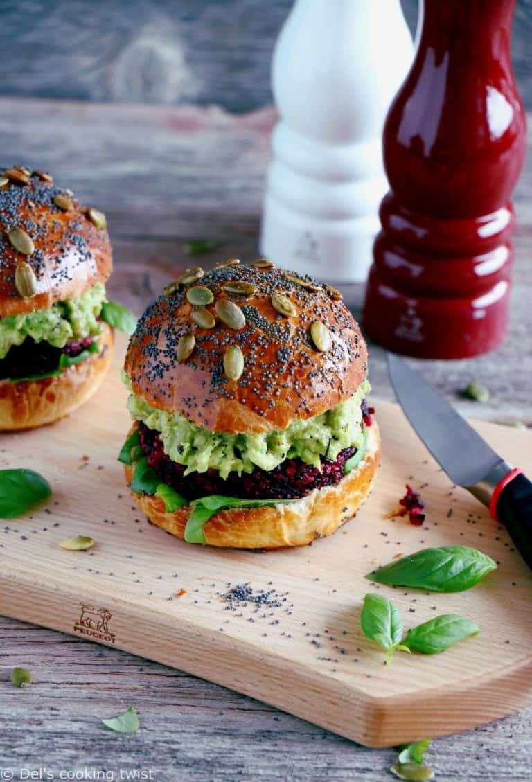 Vegetarian Beet Quinoa Burger - Del's cooking twist