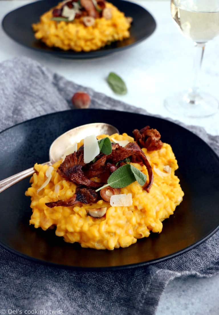 Butternut Squash Risotto with Sautéed Mushrooms - Del's cooking twist