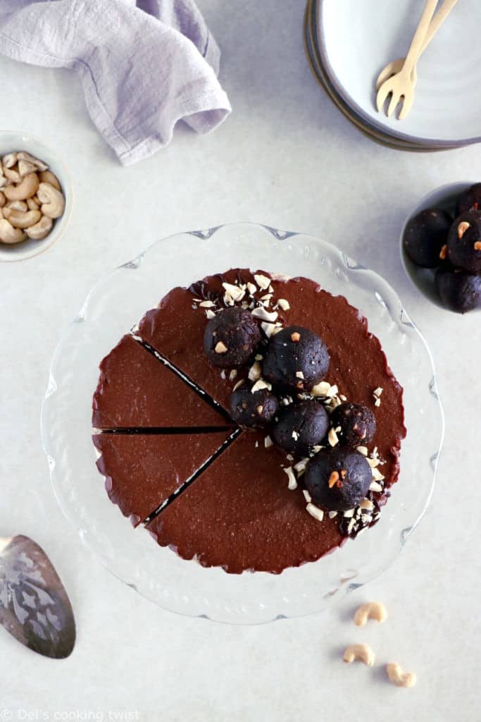 No-Bake Vegan Chocolate Cashew Cheesecake - Del's cooking twist