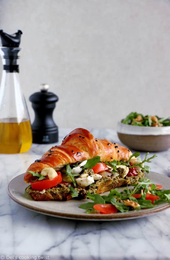 Caprese Croissant Breakfast Sandwich - Del's cooking twist