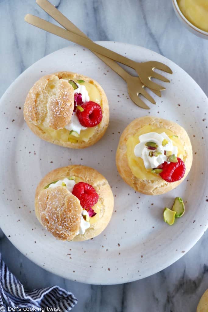 Easy Raspberry and Lemon Curd Cream Puffs - Del's cooking twist