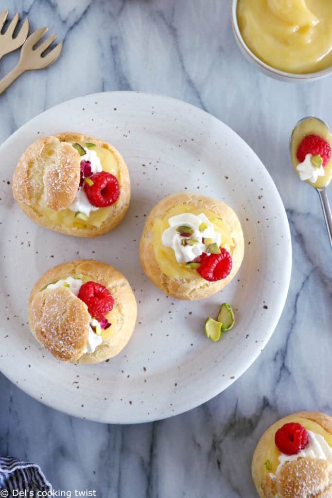 Easy Raspberry and Lemon Curd Cream Puffs - Del's cooking twist