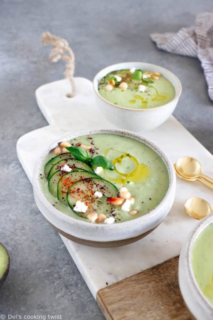 Gaspacho de concombre et avocat au chèvre frais - Del's cooking twist