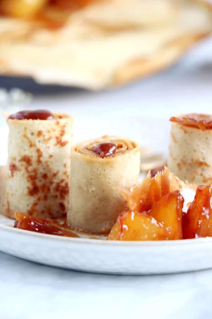 Salted Caramel Apple Crepes Rolls - Del's cooking twist