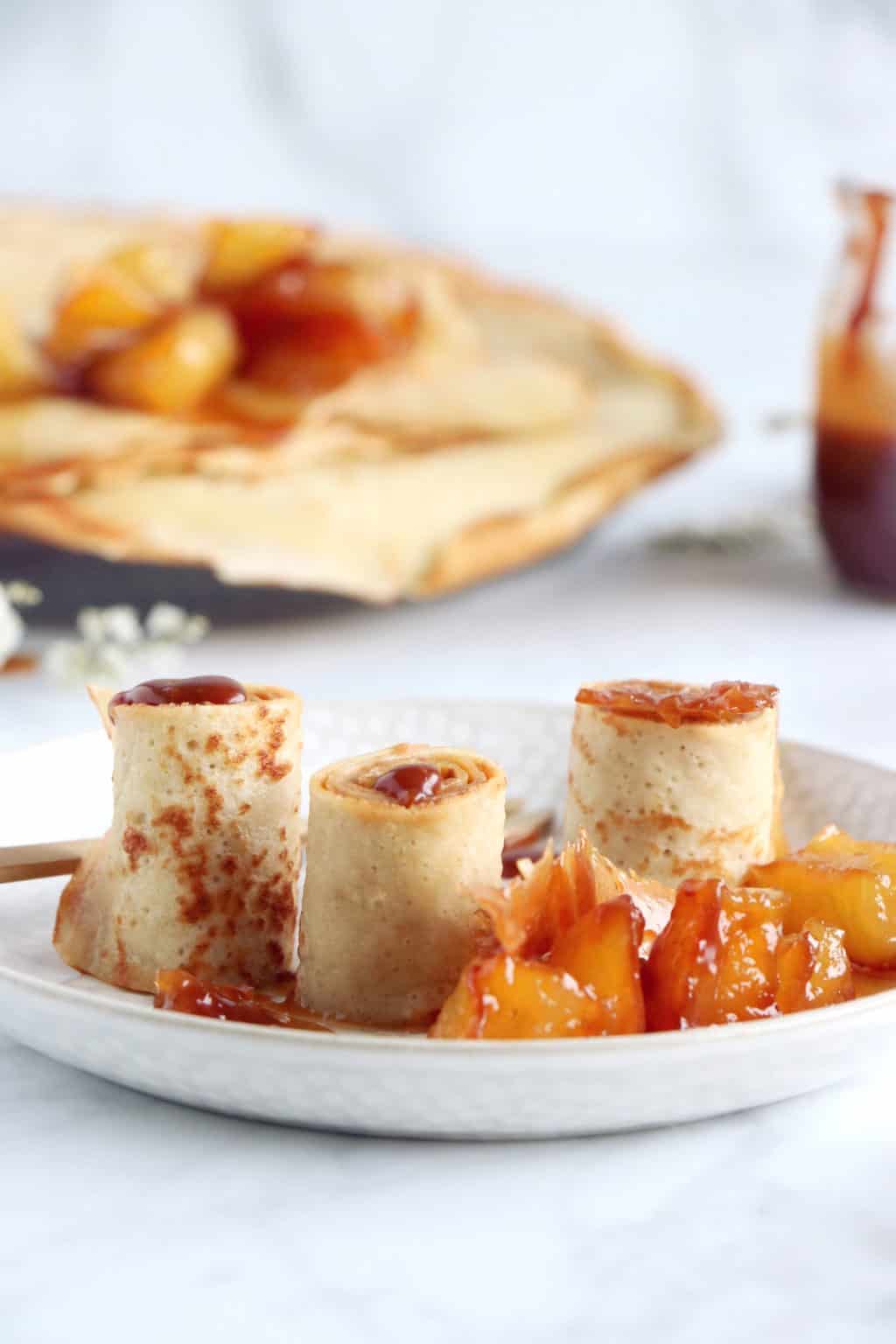 Salted Caramel Apple Crepes Rolls - Del's cooking twist