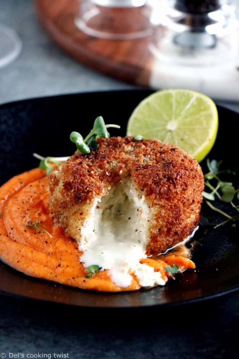 Warm Hazelnut-Crusted Goat Cheese - Del's cooking twist