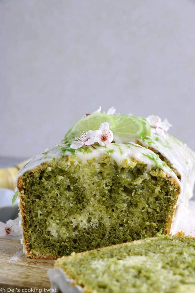 Lime Matcha Marble Pound Cake - Del's cooking twist