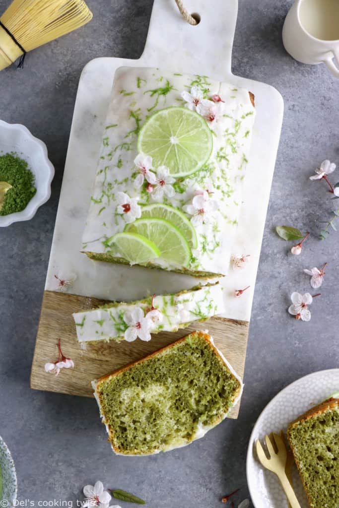 Lime Matcha Marble Pound Cake - Del's cooking twist