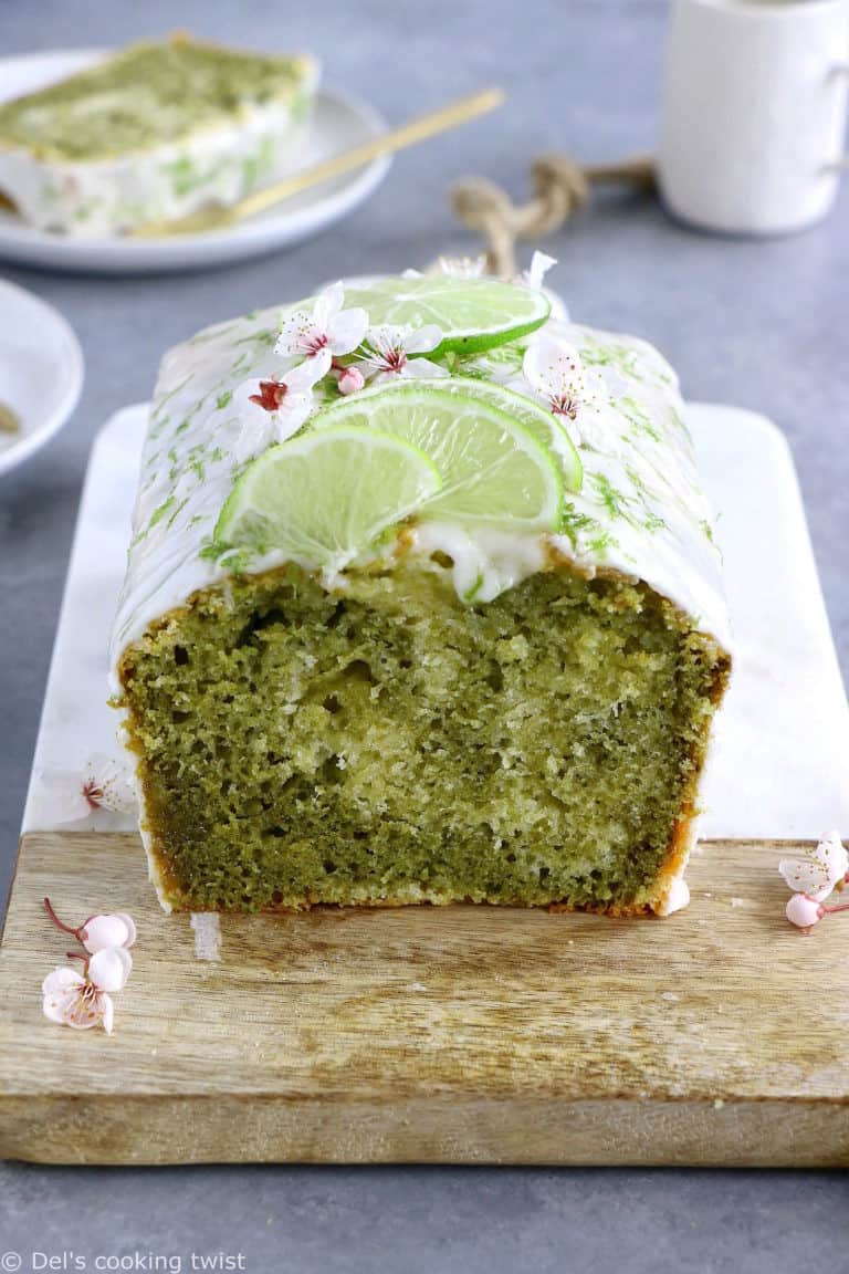 Lime Matcha Marble Pound Cake - Del's cooking twist