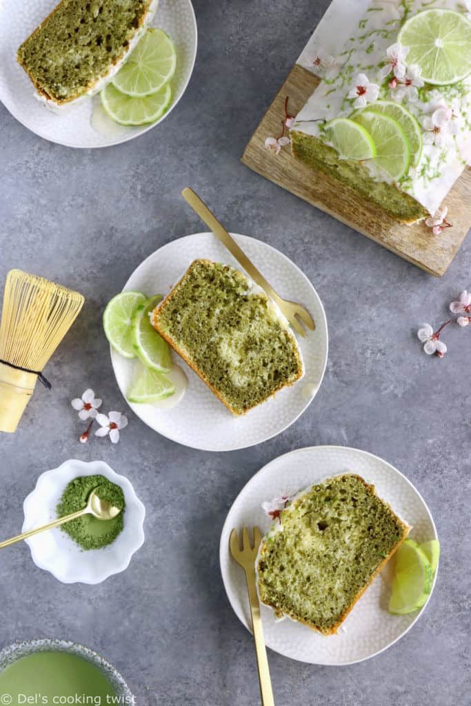Lime Matcha Marble Pound Cake - Del's cooking twist