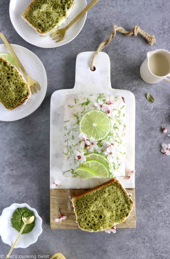 Lime Matcha Marble Pound Cake - Del's cooking twist