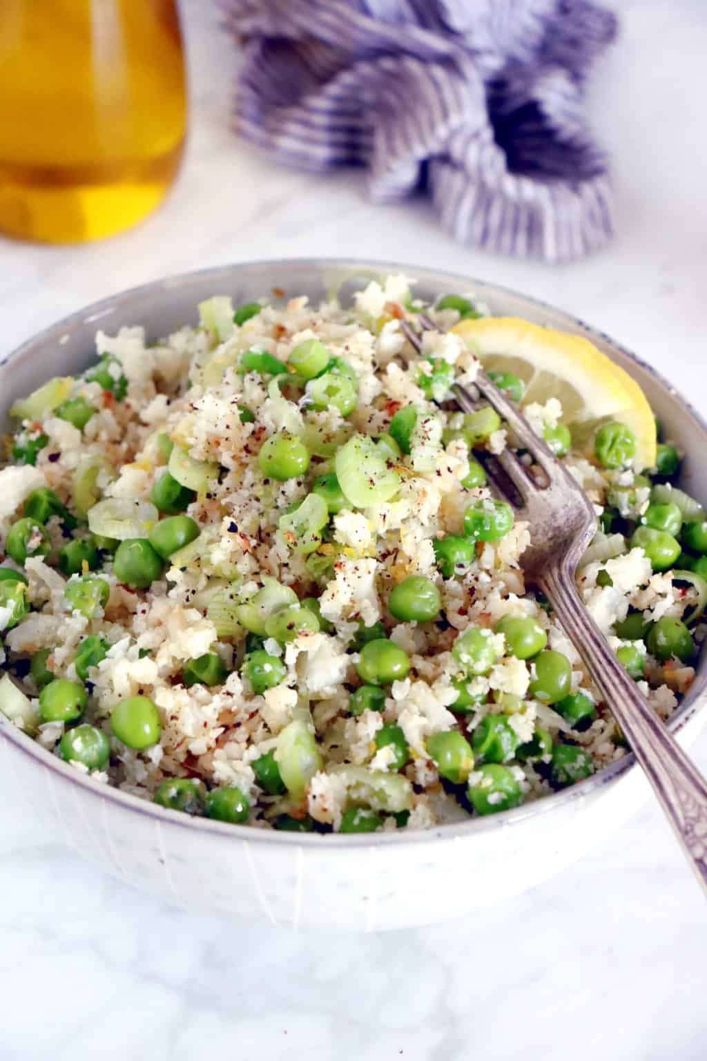 Healthy Cauliflower Rice with Peas - Del's cooking twist