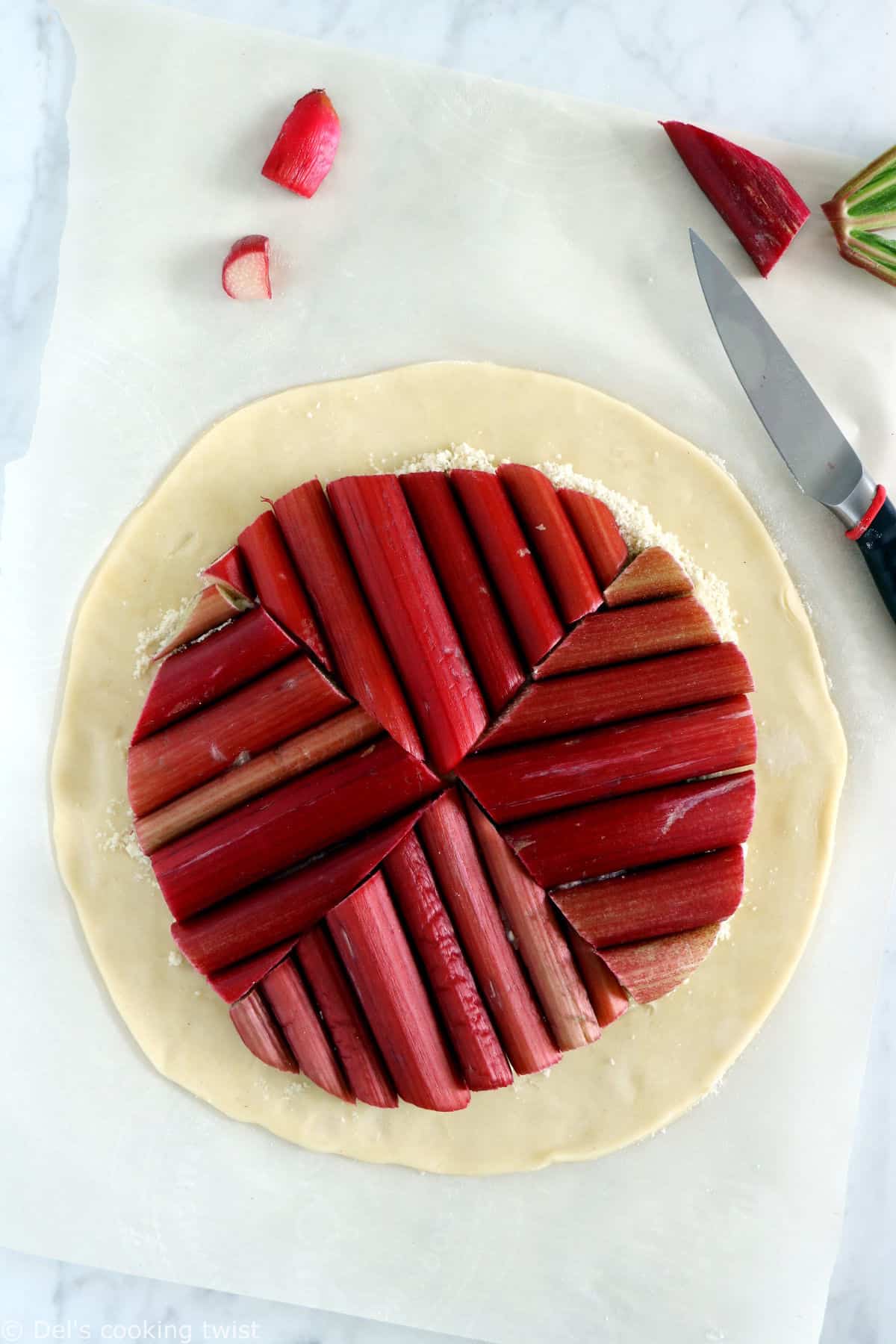 Rustic Geometric Rhubarb Tart - Del's cooking twist