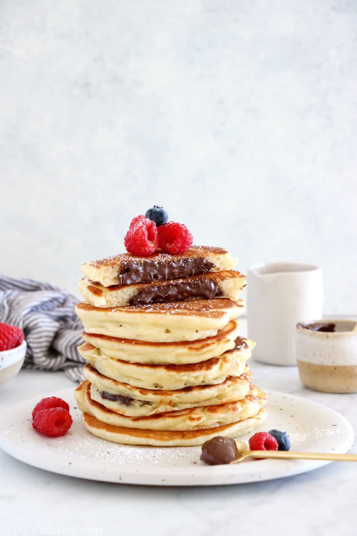 Nutella-Stuffed Pancakes - Del's cooking twist