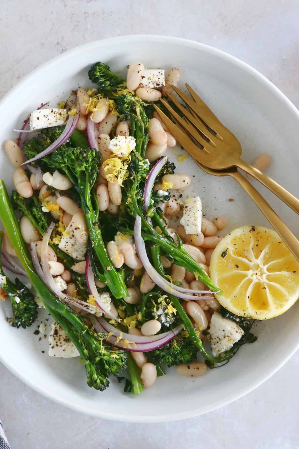 Roasted Broccolini and White Bean Salad - Del's cooking twist