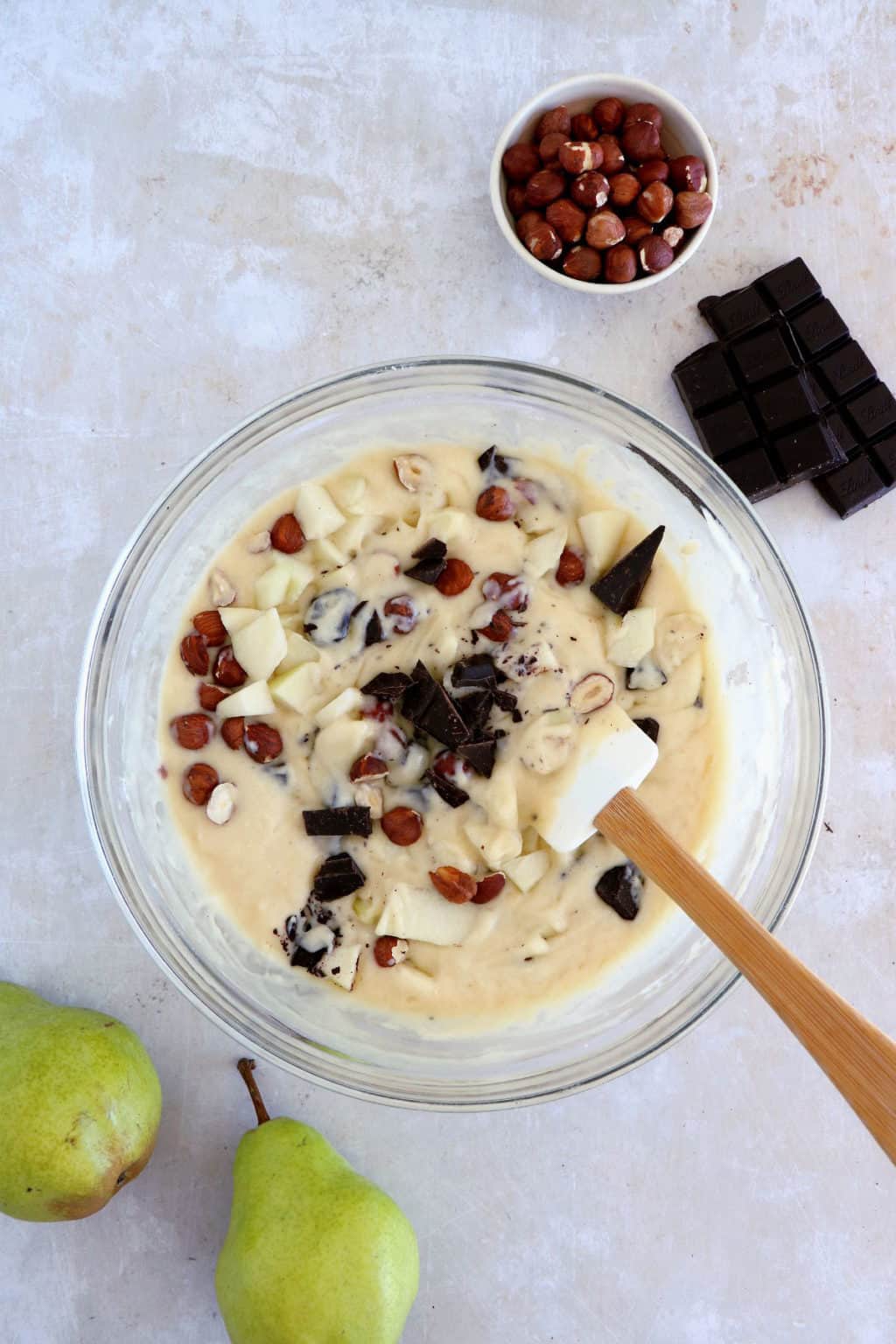 Hazelnut Pear Chocolate Chip Muffins - Del's cooking twist