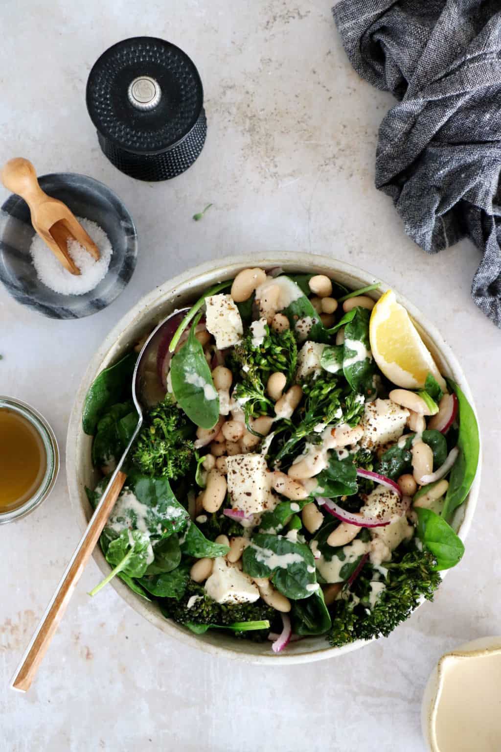 Roasted Broccoli and White Bean Salad - Del's cooking twist