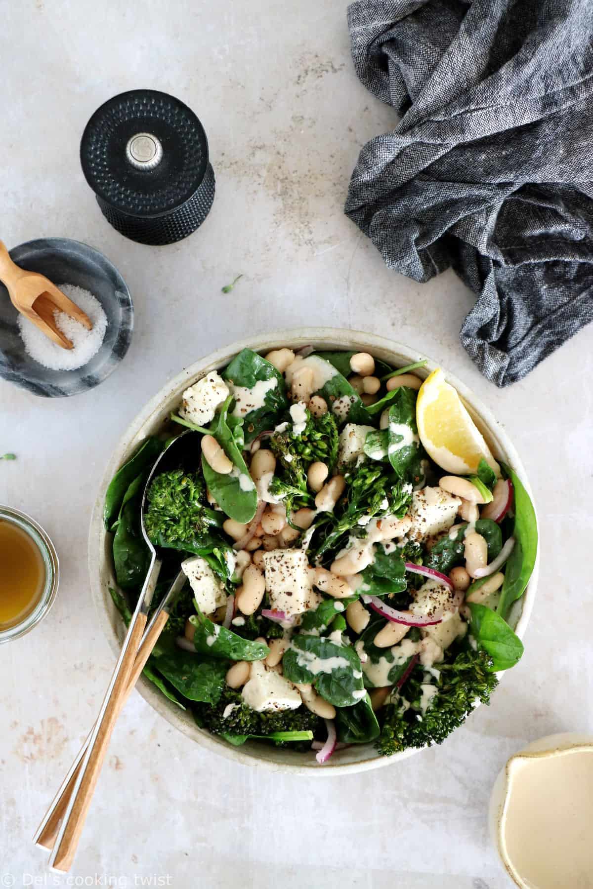Roasted Broccoli and White Bean Salad - Del's cooking twist