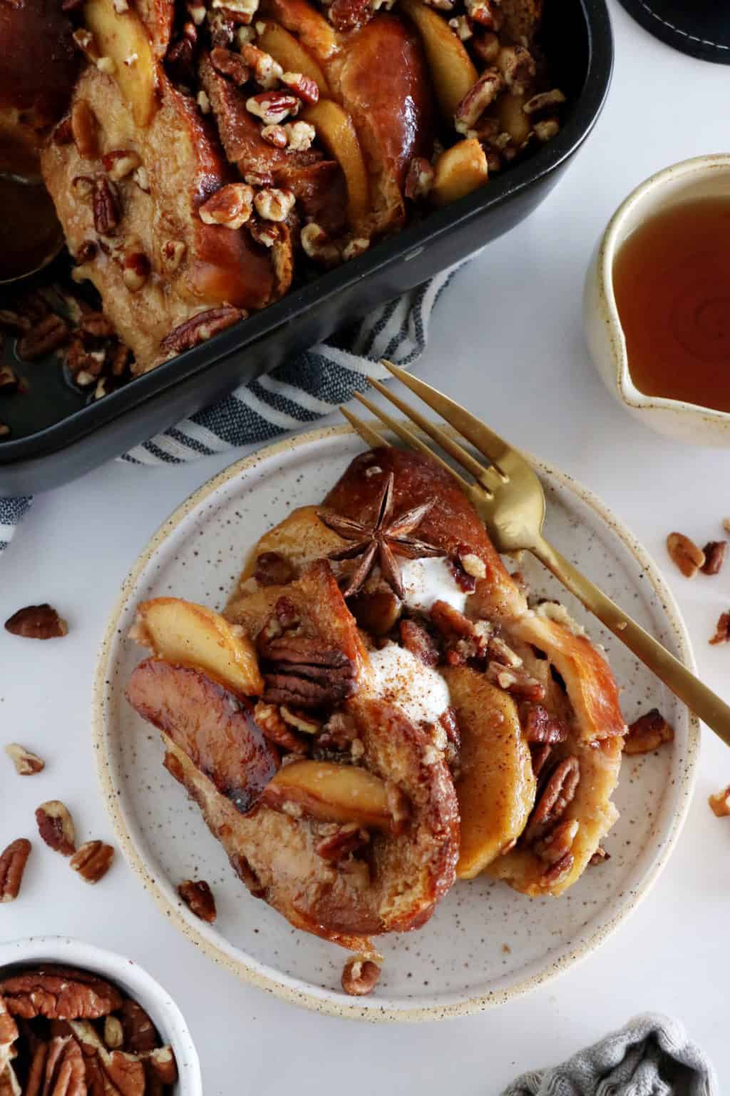 Baked Apple Pecan French Toast - Del's cooking twist