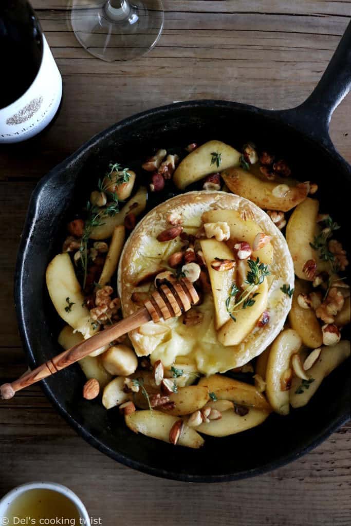 Baked Brie with Apples, Honey and Nuts - Del's cooking twist