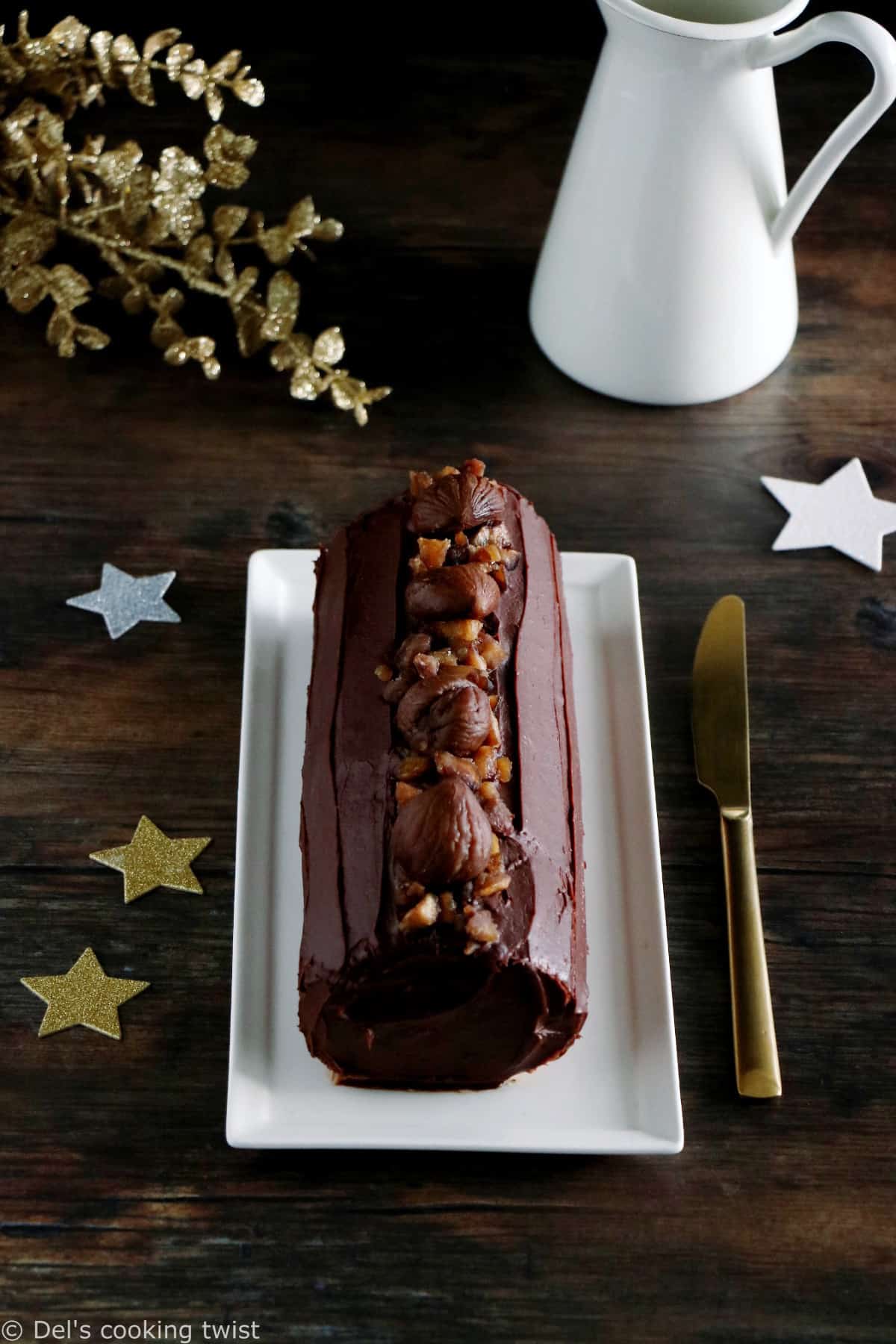 Chocolate and Chestnut Yule Log - Del's cooking twist