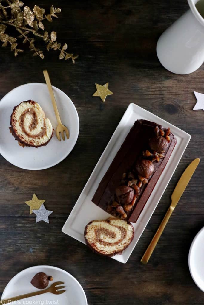 Chocolate and Chestnut Yule Log - Del's cooking twist