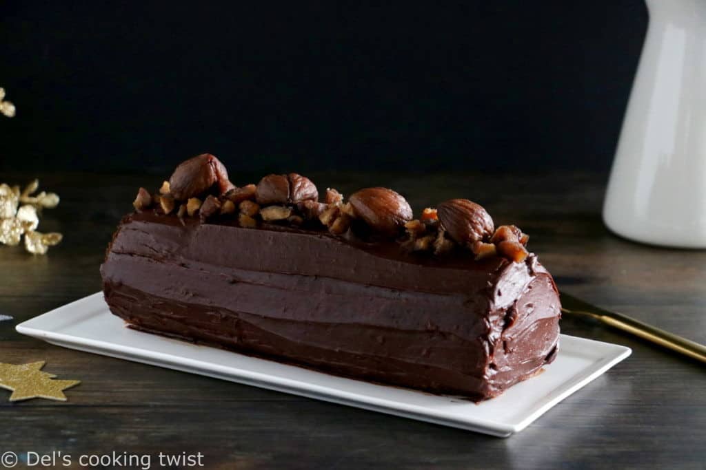 Chocolate and Chestnut Yule Log - Del's cooking twist