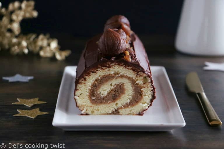 Chocolate and Chestnut Yule Log - Del's cooking twist
