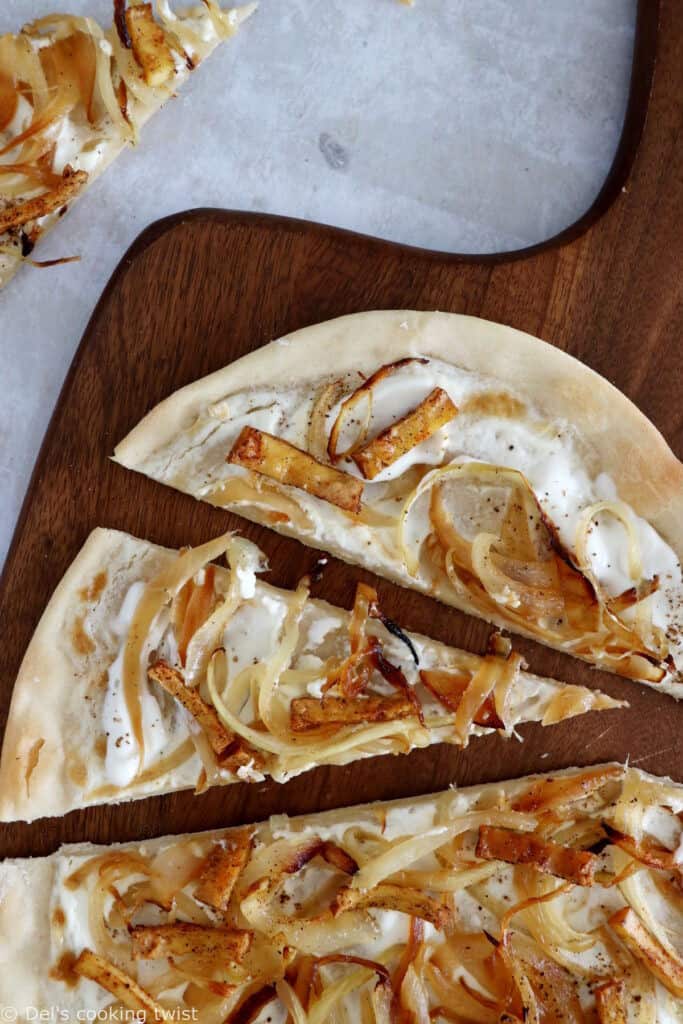 Vegetarian Flammekueche - Del's cooking twist