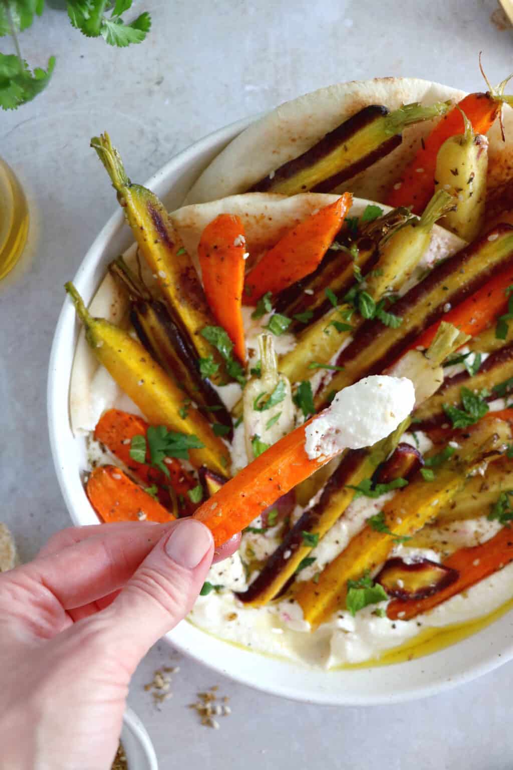 Za'atar Roasted Carrots with Whipped Feta - Del's cooking twist