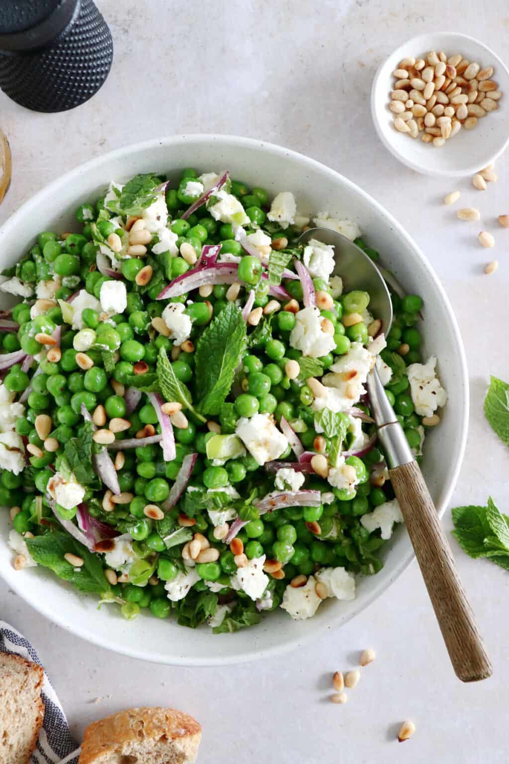 Spring Pea Salad with Goat Cheese - Del's cooking twist