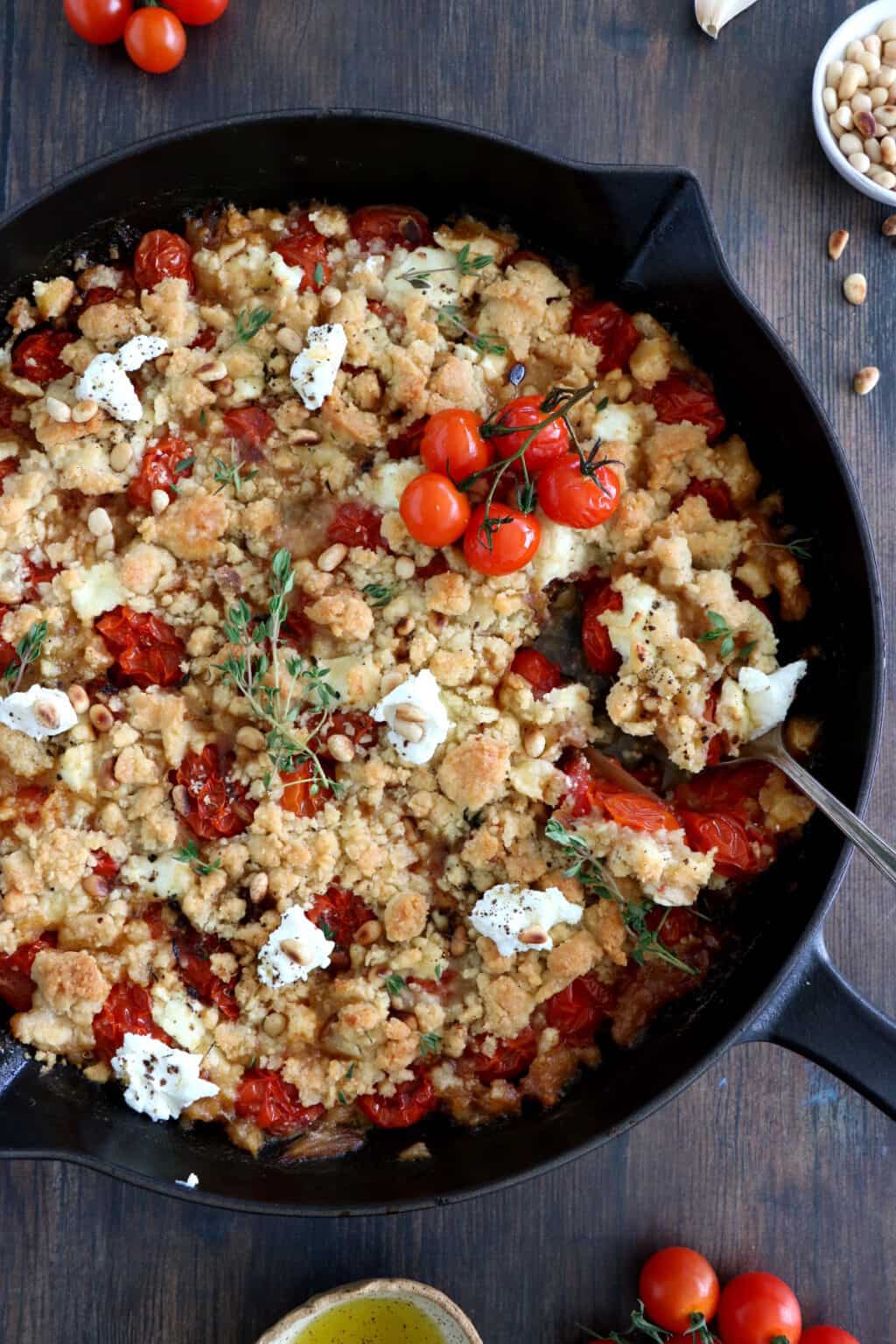 Cherry Tomato and Goat Cheese Crumble - Del's cooking twist